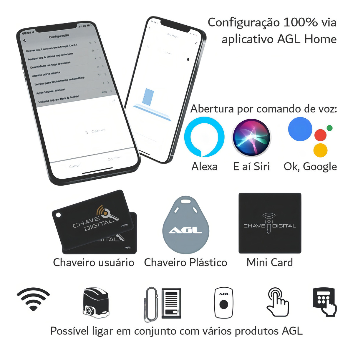 Agl Fechadura Elétrica Ultra Magic Card Wifi Smart Completa - Top ...