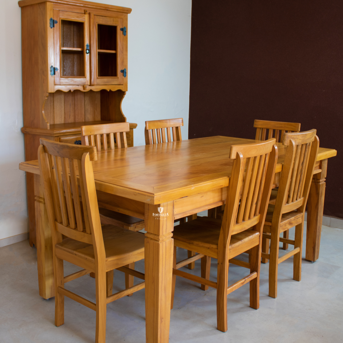 Conjunto de Jantar Rústico Mesa Mineira com 6 cadeiras em Madeira ...