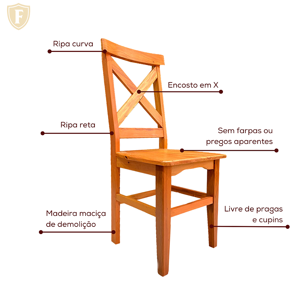 Kit 8 Cadeiras Rústicas em Madeira Maciça de Demolição - Fortaleza ...