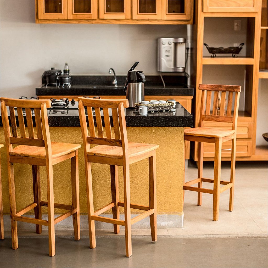 Kit 4 banquetas Rústicas em Madeira Maciça de Demolição - Fortaleza ...