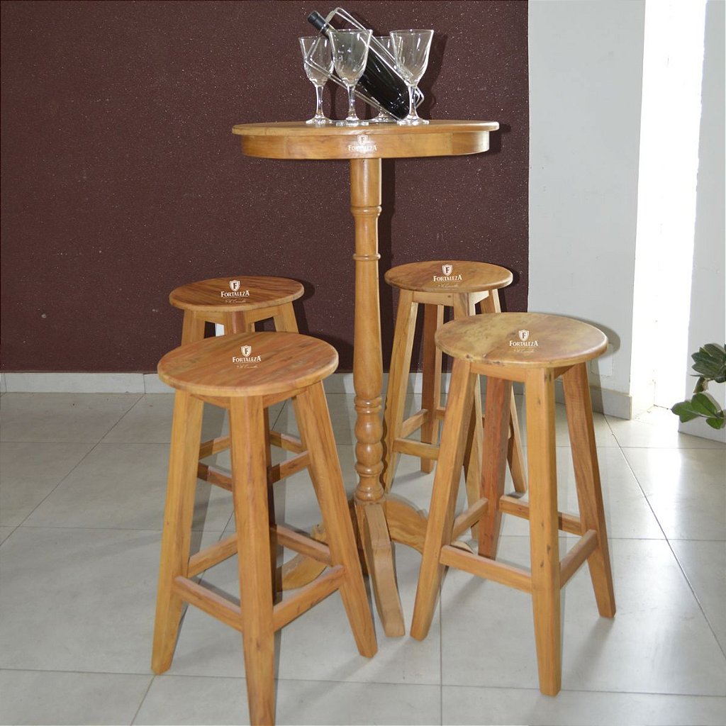 Kit com 6 Banquetas Rústica Uberaba em Madeira Maciça de Demolição ...