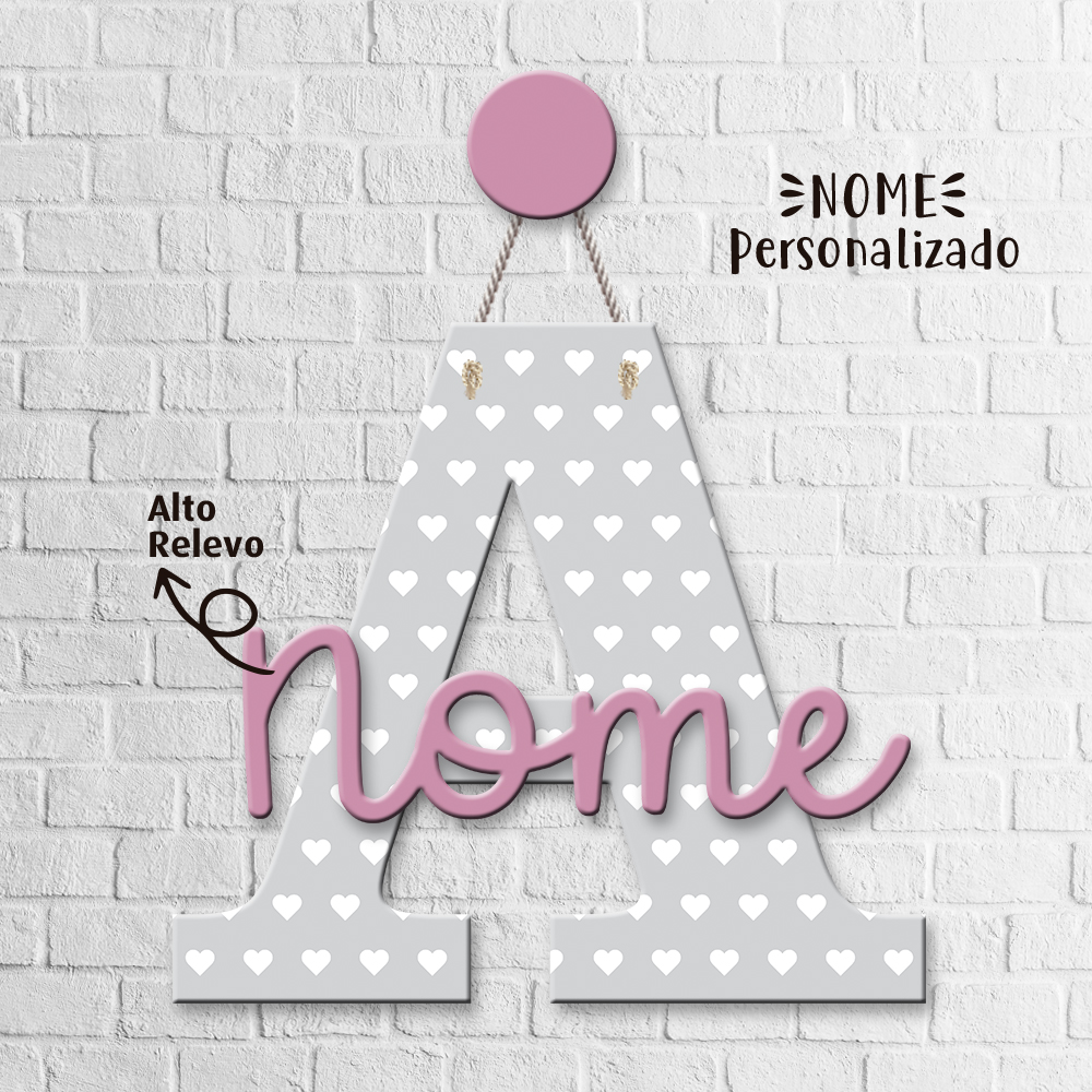 Letra Inicial + Nome - Fábrica Decora