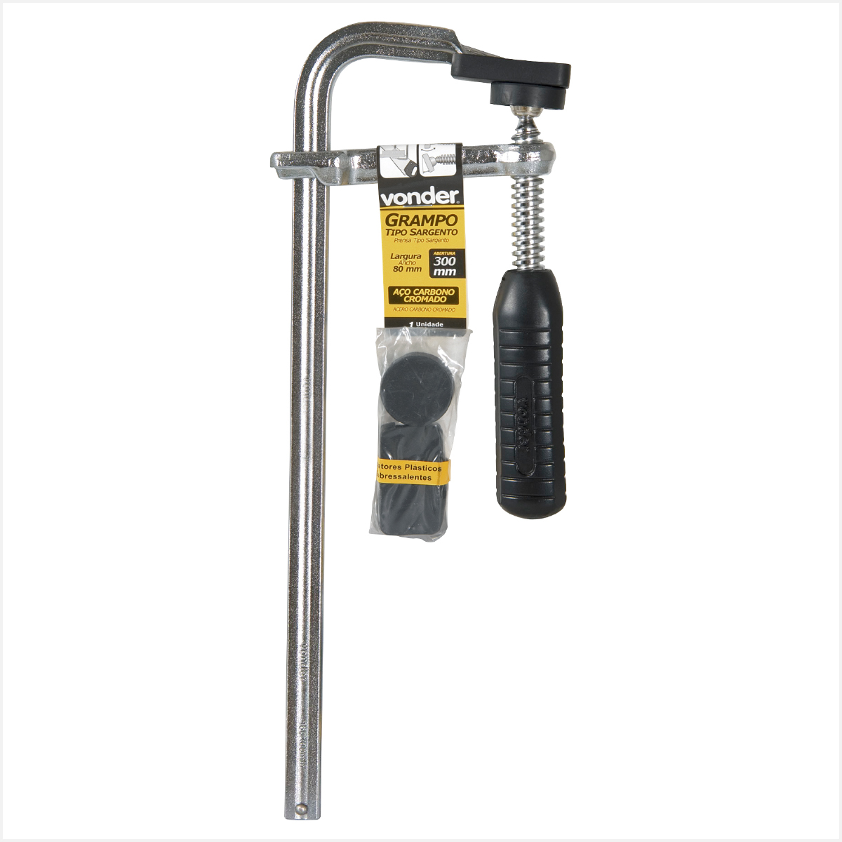 Grampo tipo sargento 300 mm x 80 mm - Vonder - Fercosa ferramentas