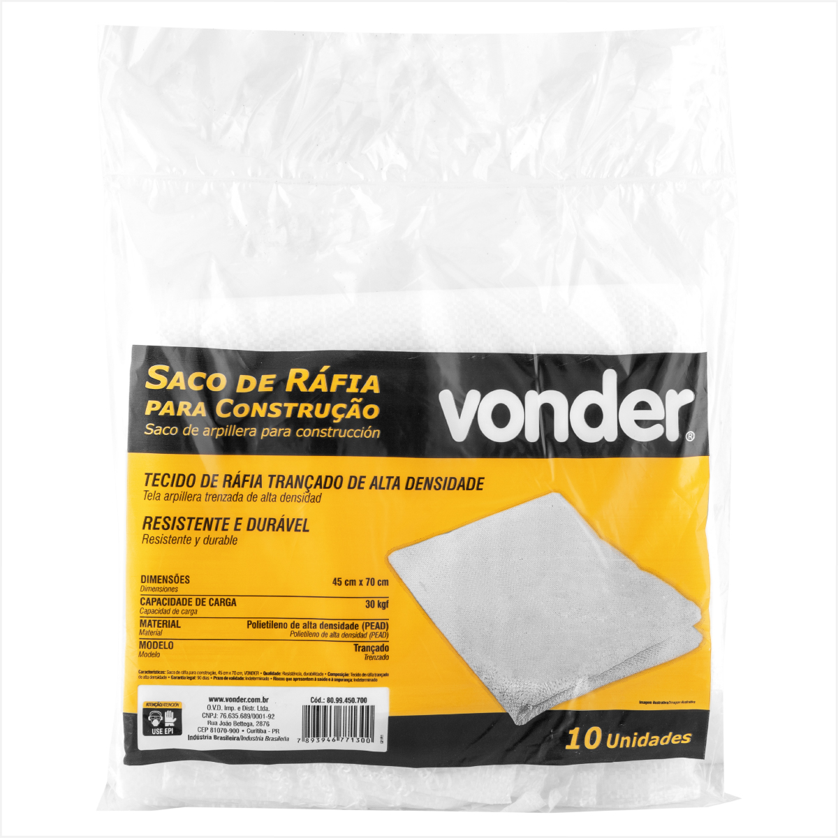 Saco de ráfia para construção 45 cm x 70 cm - Vonder - Fercosa ferramentas