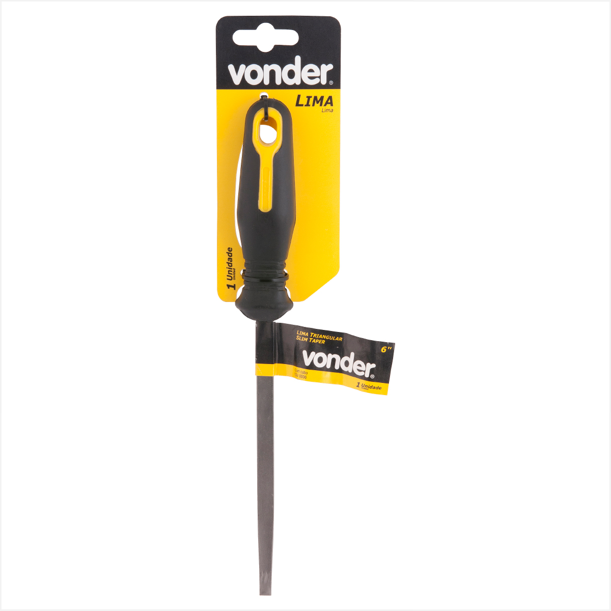 Lima triangular slim taper 4" com cabo - Vonder - Fercosa ferramentas