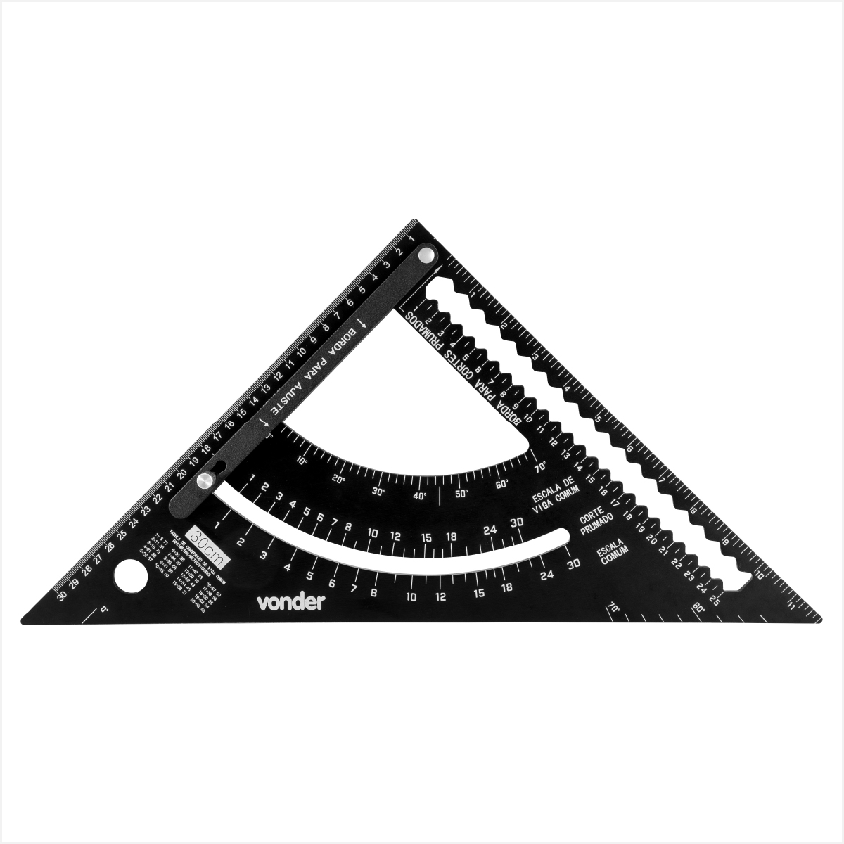 Esquadro triangular com goniômetro - Vonder - Fercosa ferramentas