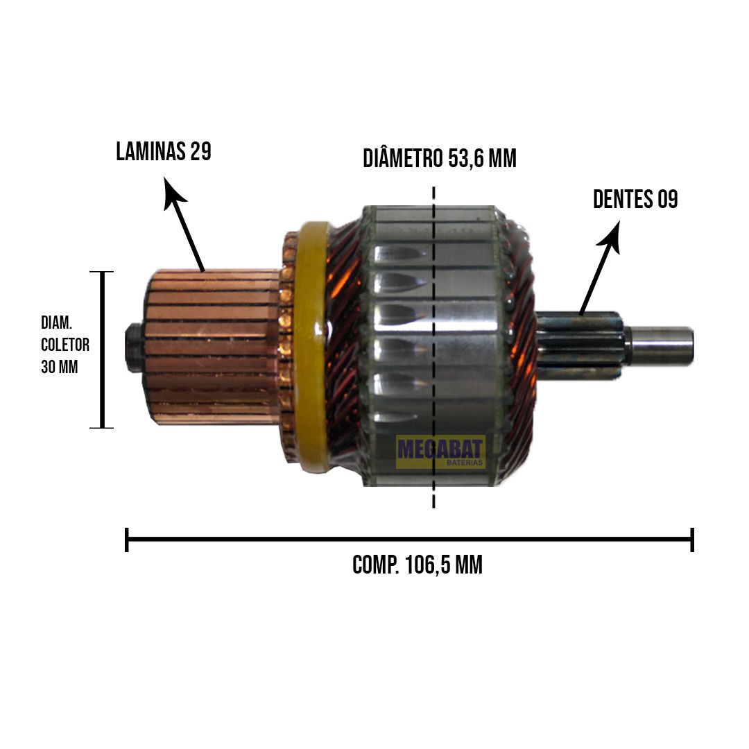 Induzido Motor Partida Mitsubishi Sandero - MEGABAT