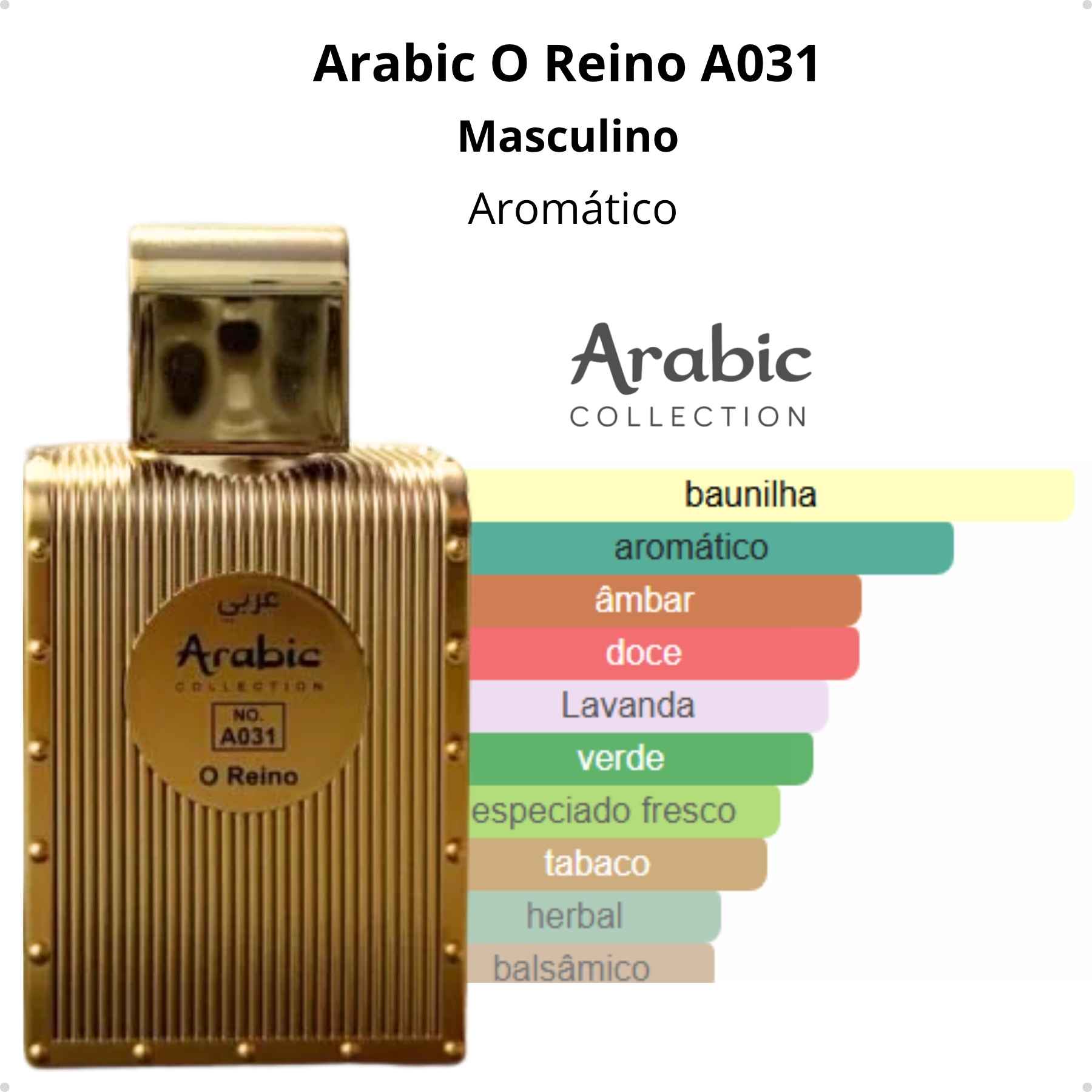 Perfume Arabic O Reino A031 - Masculino 25ml - Brand Collection