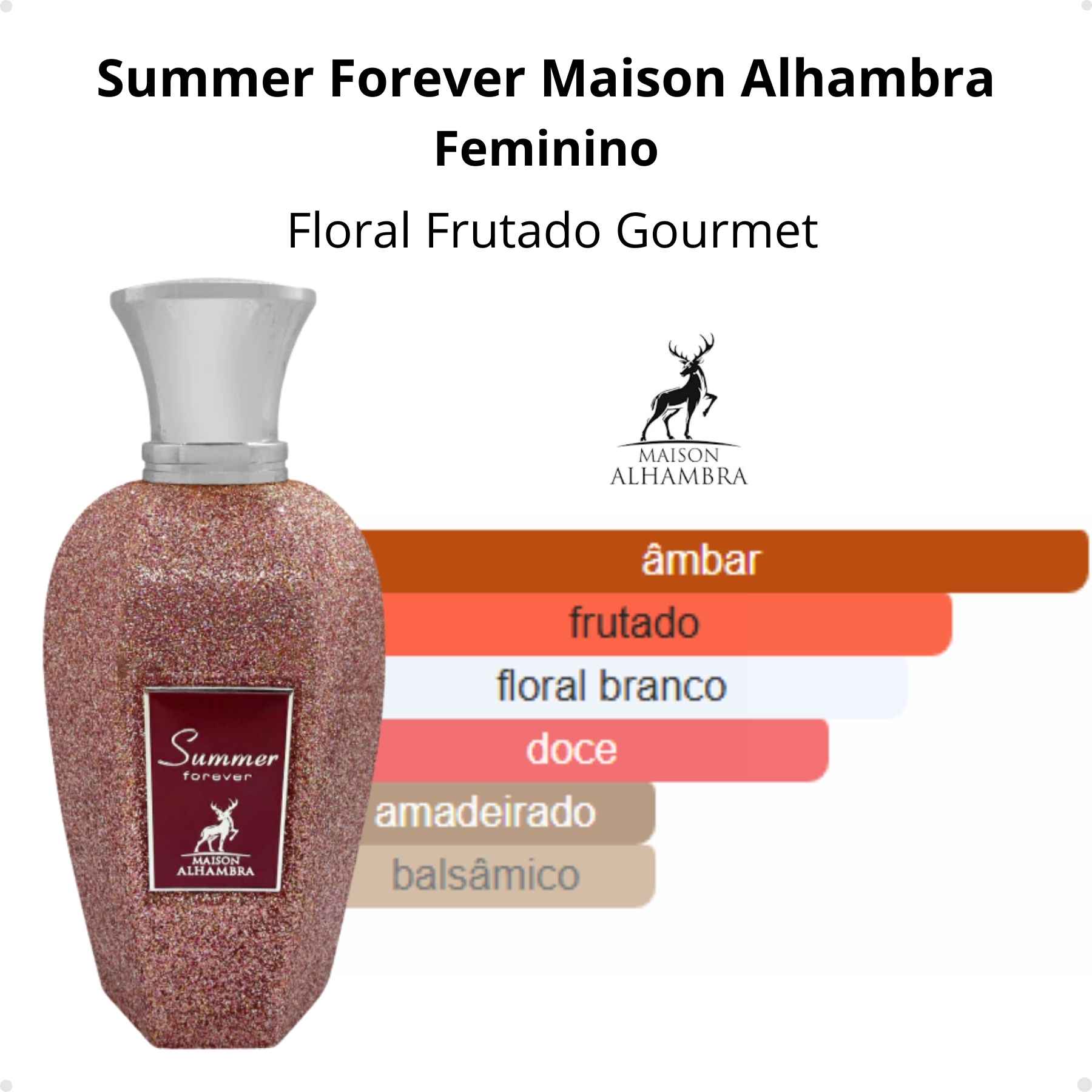 Perfume Arabe Maison Alhambra Summer Forever Feminino EDP 100ml - Brand ...