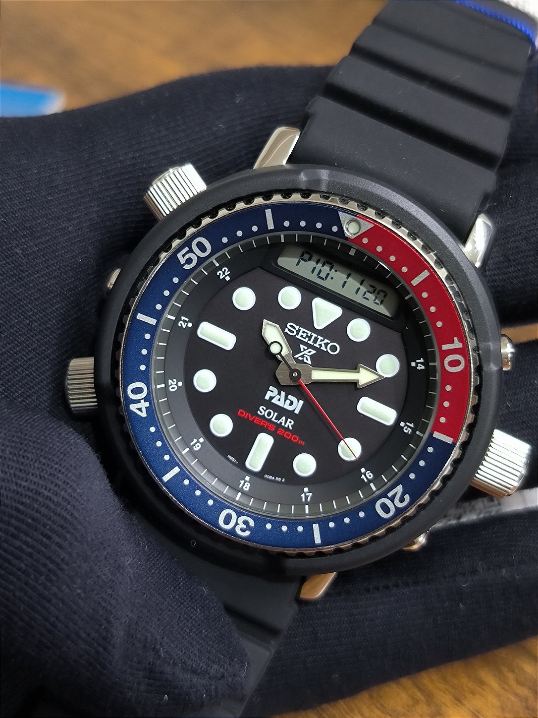 Relógio Seiko Prospex Solar ARNIE PADI Pepsi SNJ027P1 - Relojoaria São ...