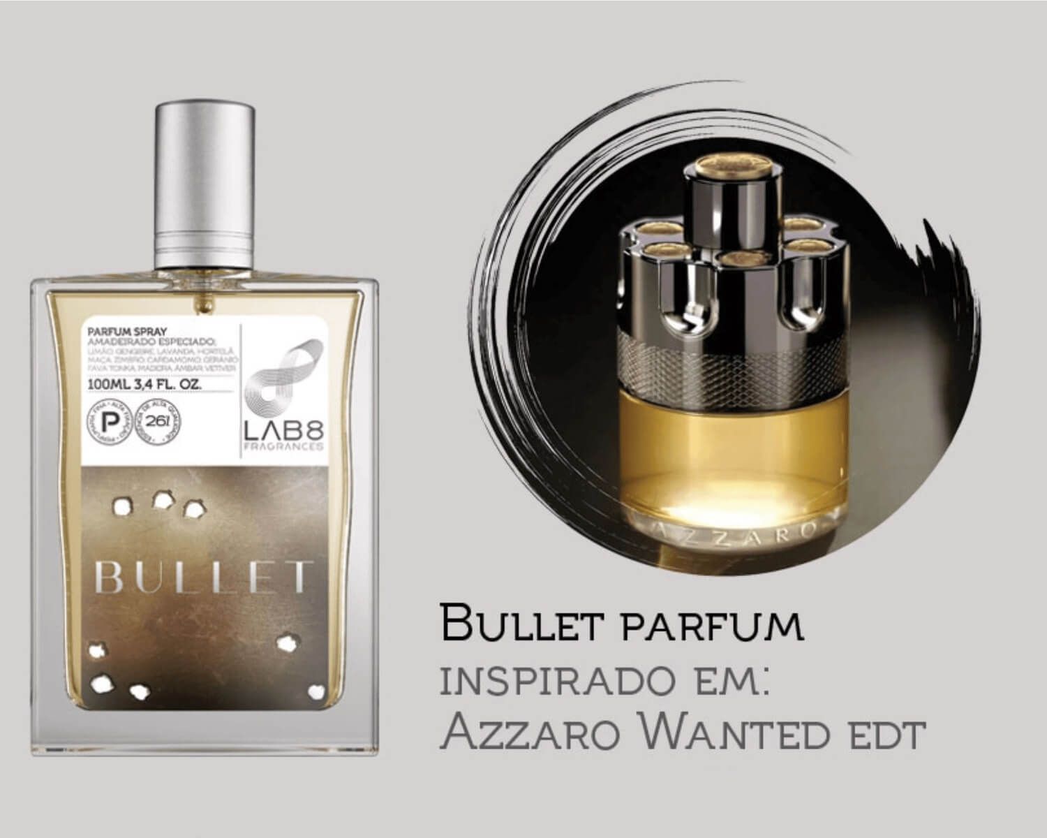 Perfume Masculino Lab 8 Bullet 100ml Parfum 26% Essência LAB8 - Blouse Arts