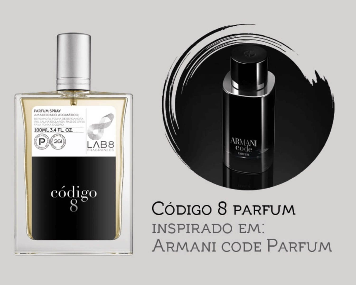 Perfume Masculino Lab 8 Código 8 100ml Parfum 26% Essência LAB8 ...