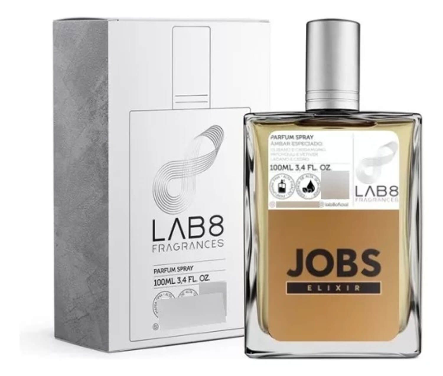 Perfume Masculino LAB 8 Jobs Elixir 100ml Amadeirado Âmbar Especiado Lab8 - Blouse Arts