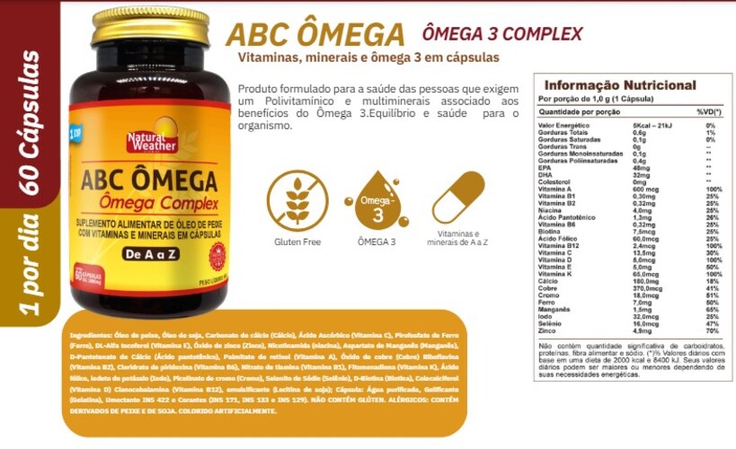 Multivitamínico Adicionado De Ômega 3 - Abc Ômega Natural Weather ...