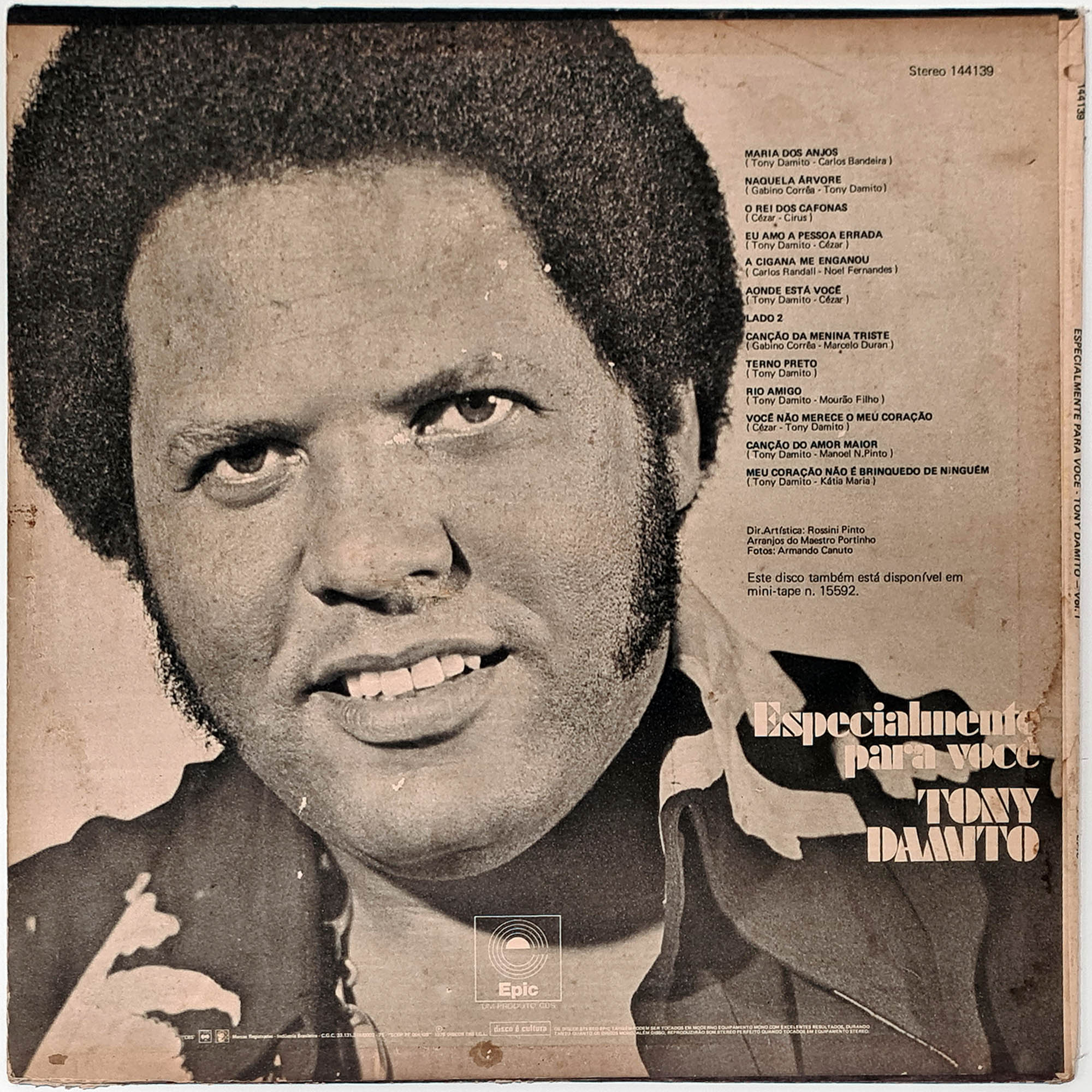 LP Tony Damito Especialmente Para Você Vol.1 Vinil 1975 - Hm - Sua loja ...
