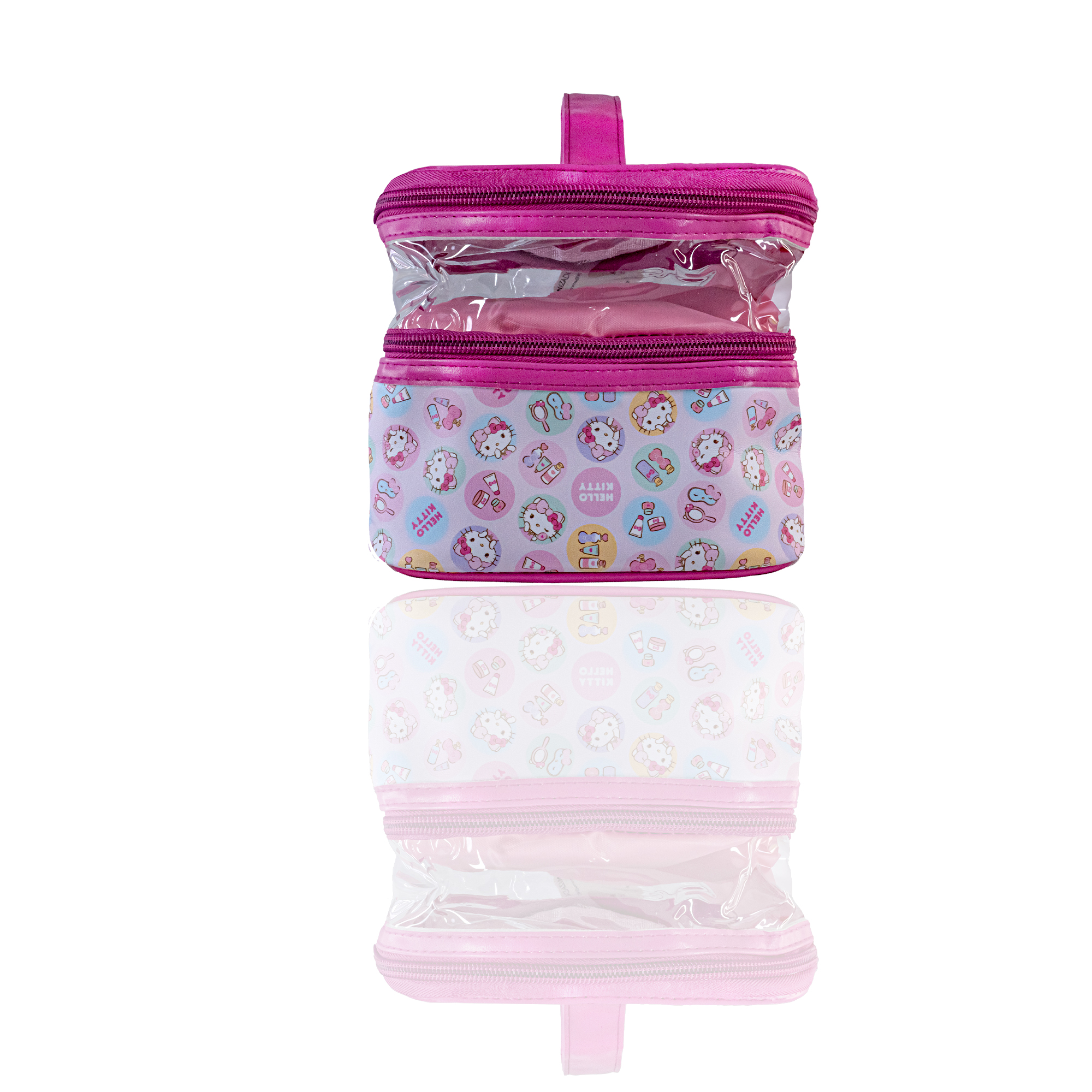Necessaire Dupla Hello Kitty Rosa com Visor Transparente | KCHK-01R - Klass Vough - Acessórios ...