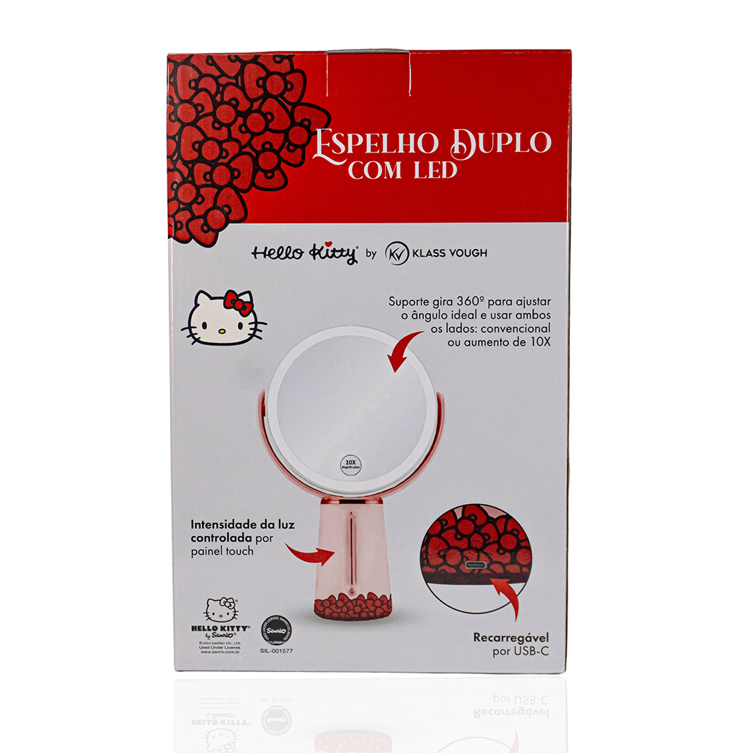 Espelho de Mesa LED Duplo Hello Kitty 10x Aumento | BMHK-01 - Klass ...