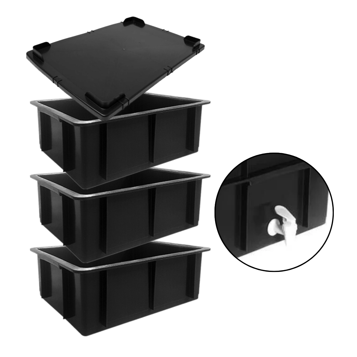 Composteira Doméstica 45 Litros com 3 Módulos – Preta, Ideal para ...