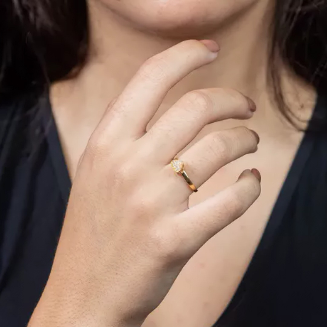 Anel de Ouro Coração - Sterom Joalheria - www.sterom.com.br