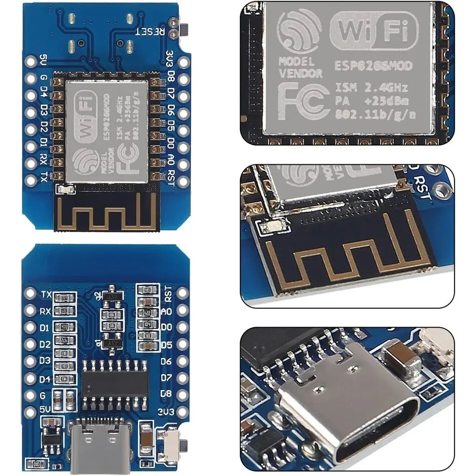 Módulo Wifi Sem Fio Para Arduino Micro Usb Tipo C D1 Nodemcu Lua