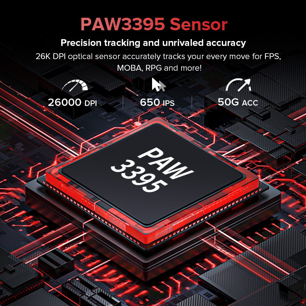 Mouse Gamer Delux M900 Pro Sem Fio – Ergonômico, 8K de Taxa de Pesquisa, Sensor PAW3395, 63g ...