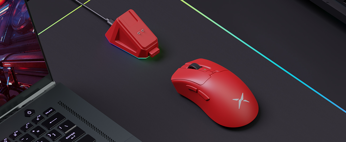 Mouse Gamer Delux M900 Pro Sem Fio – Ergonômico, 8K de Taxa de Pesquisa ...