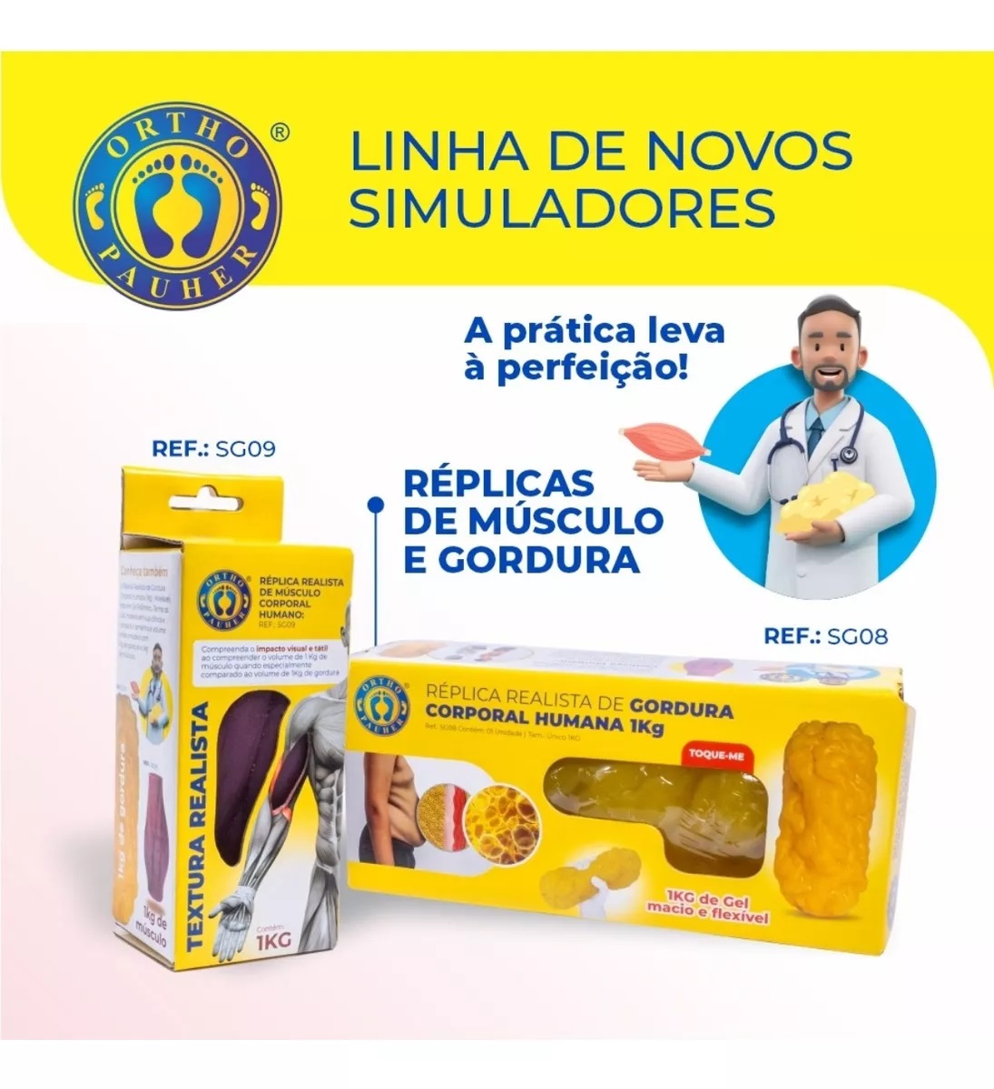 Kit Réplica Realista Gordura E Músculo Humano 1kg P/ Ensino Orthopauher ...
