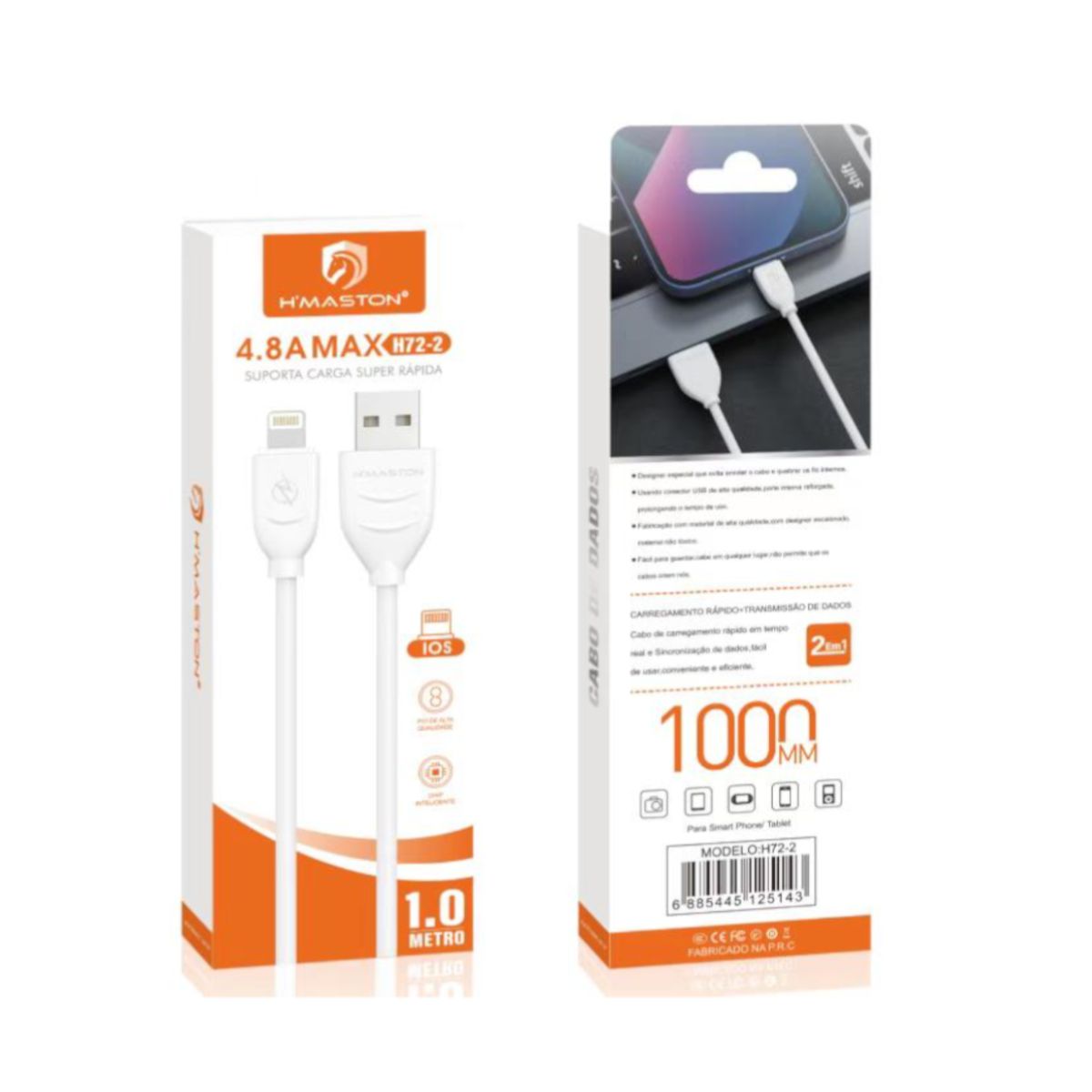 Cabo Apple/iOS Lightning - Carga Rápida e Dados | H'maston - H72-2 ...