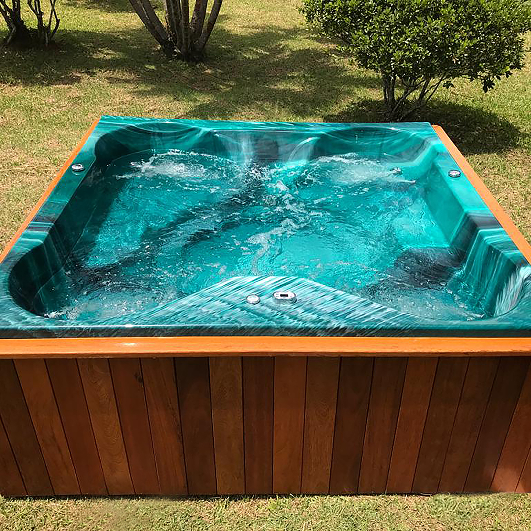 SPA FLOWER SPACRIL QUADRADO 180 x 180 x 55 CM VERDE MARMORIZADO TOP LI ...