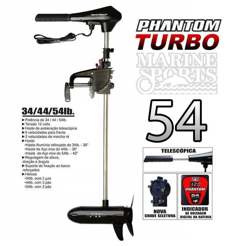 Motor Elétrico Phantom SW 54 Libras TURBO - C/ medidor + Carregador de ...