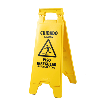 PLACA DE SINALIZAÇÃO CUIDADO PISO IRREGULAR - Limpacto Limpeza e Higiene