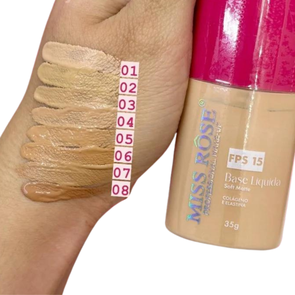 Base Líquida Soft Matte FPS 15 - Miss Rôse - Loja Makeon pvh - sua loja online de Maquiagem