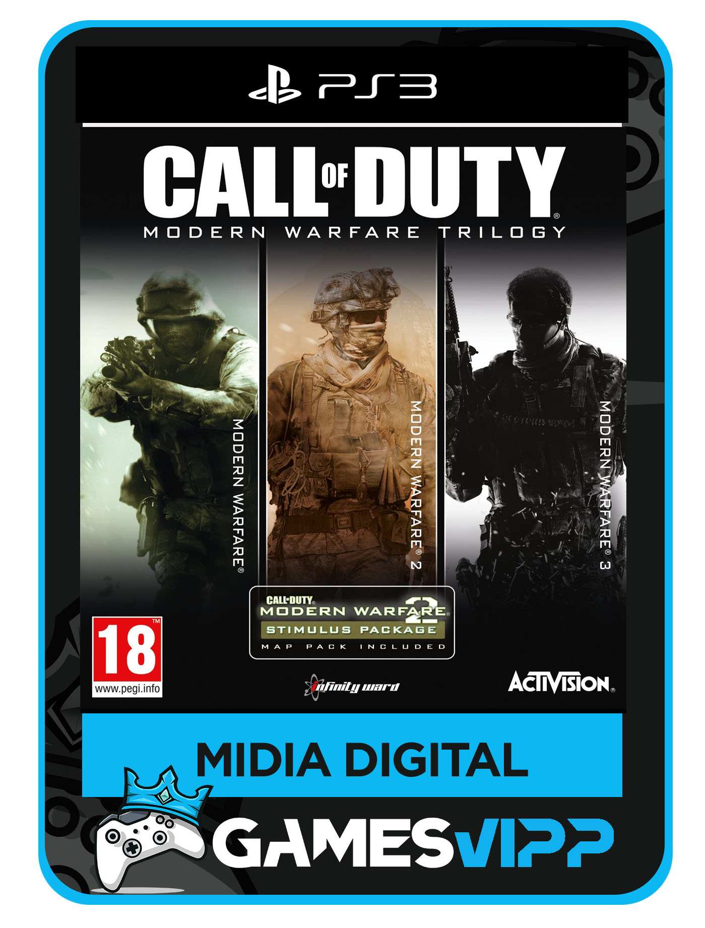 Call of duty modern warfare Trilogy Ps3 Midia digital Gamesvipp