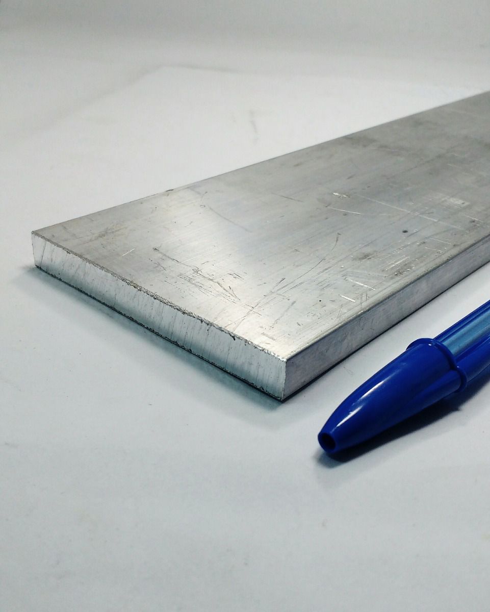 Barra chata de alumínio 3" x 3/8" = 7,62cm X 9,52mm - Alumínio Alure