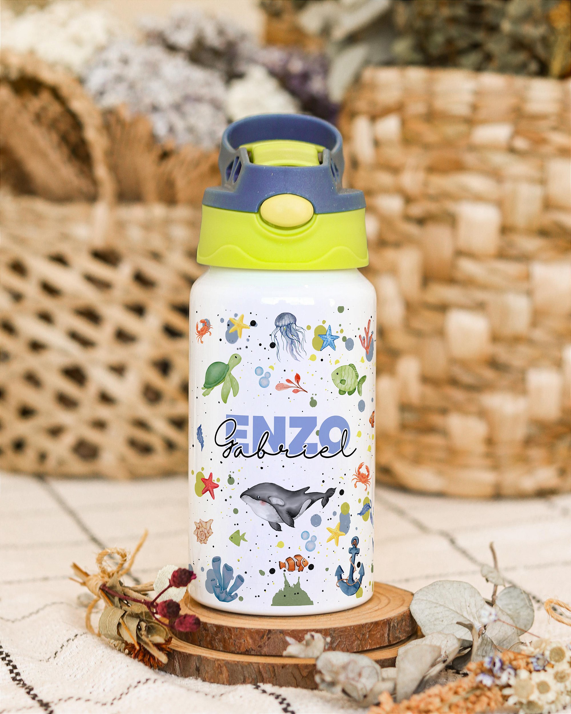 Garrafa kids fundo do mar 300mL - Aqui Tem Caneca® | Presentes ...