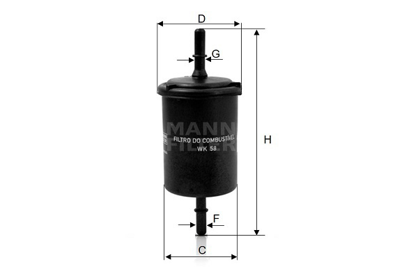 KIT 6 Filtro de combustível MANN WK58 - Union Motorsport