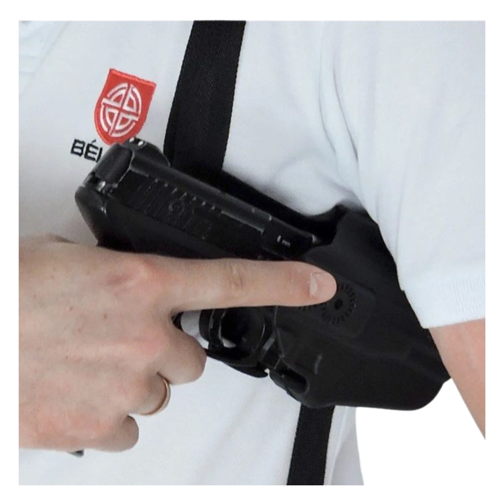 Coldre Bélica Axilar - Canhoto Preto - Usina da Pesca