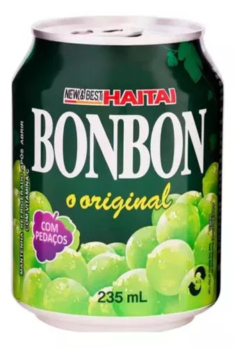 Kit 6 Latas de Suco de Uva Verde Coreano Bon Bon 235ml - Chiba Oriental