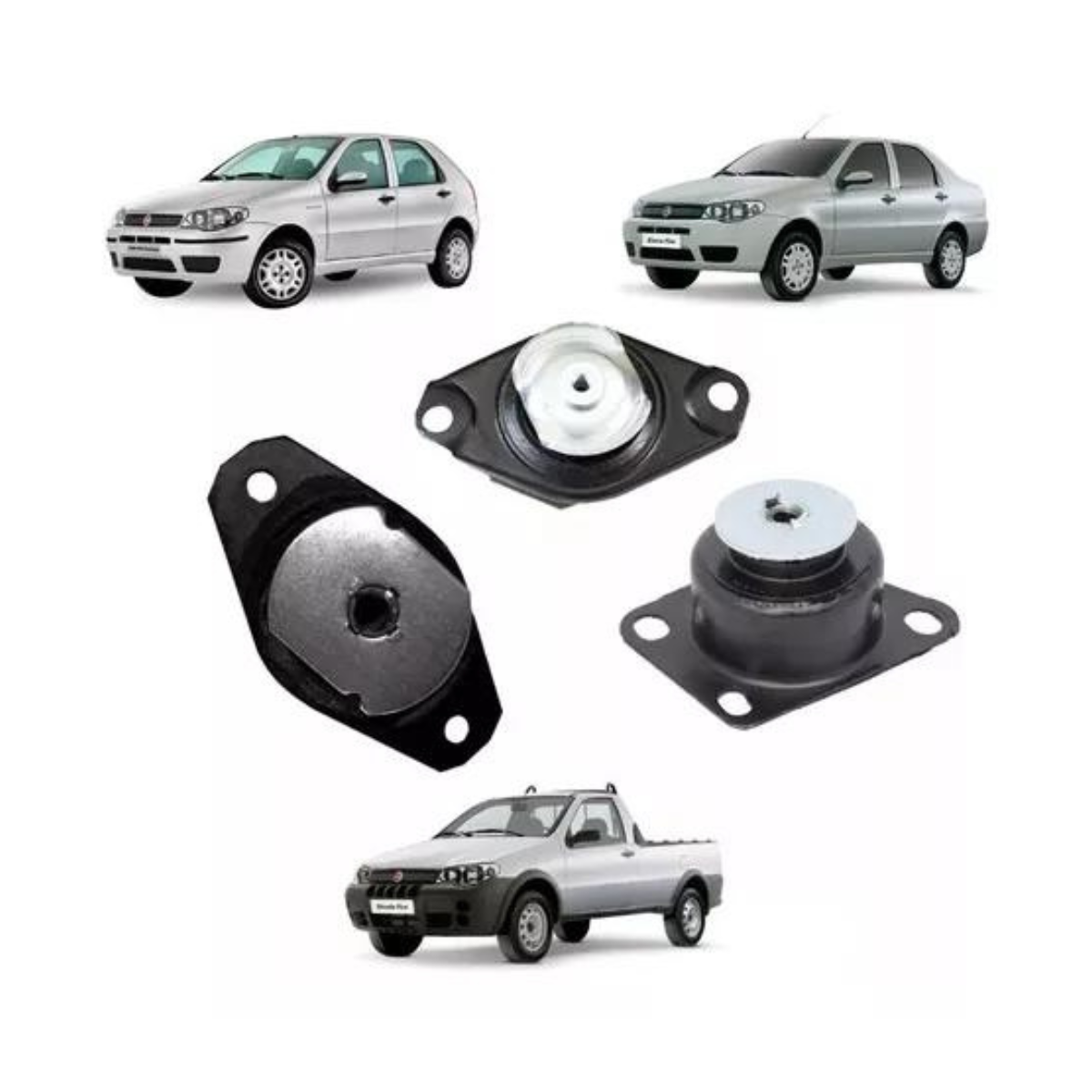KIT 3 COXIM MOTOR CÃMBIO Palio Siena Original - Só Genuínas Fiat I ...