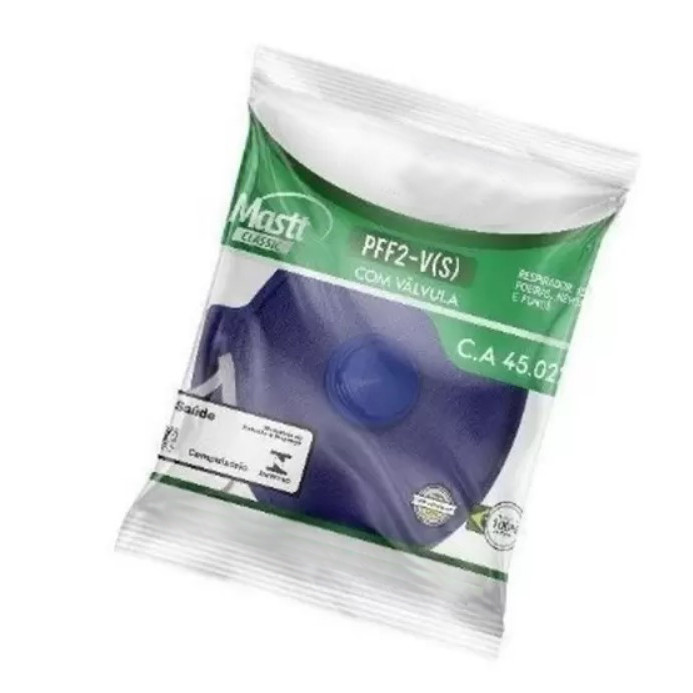 Máscara PFF2 Com Válvula Feltro Azul - Pioneira em EPIs e Descartáveis ...