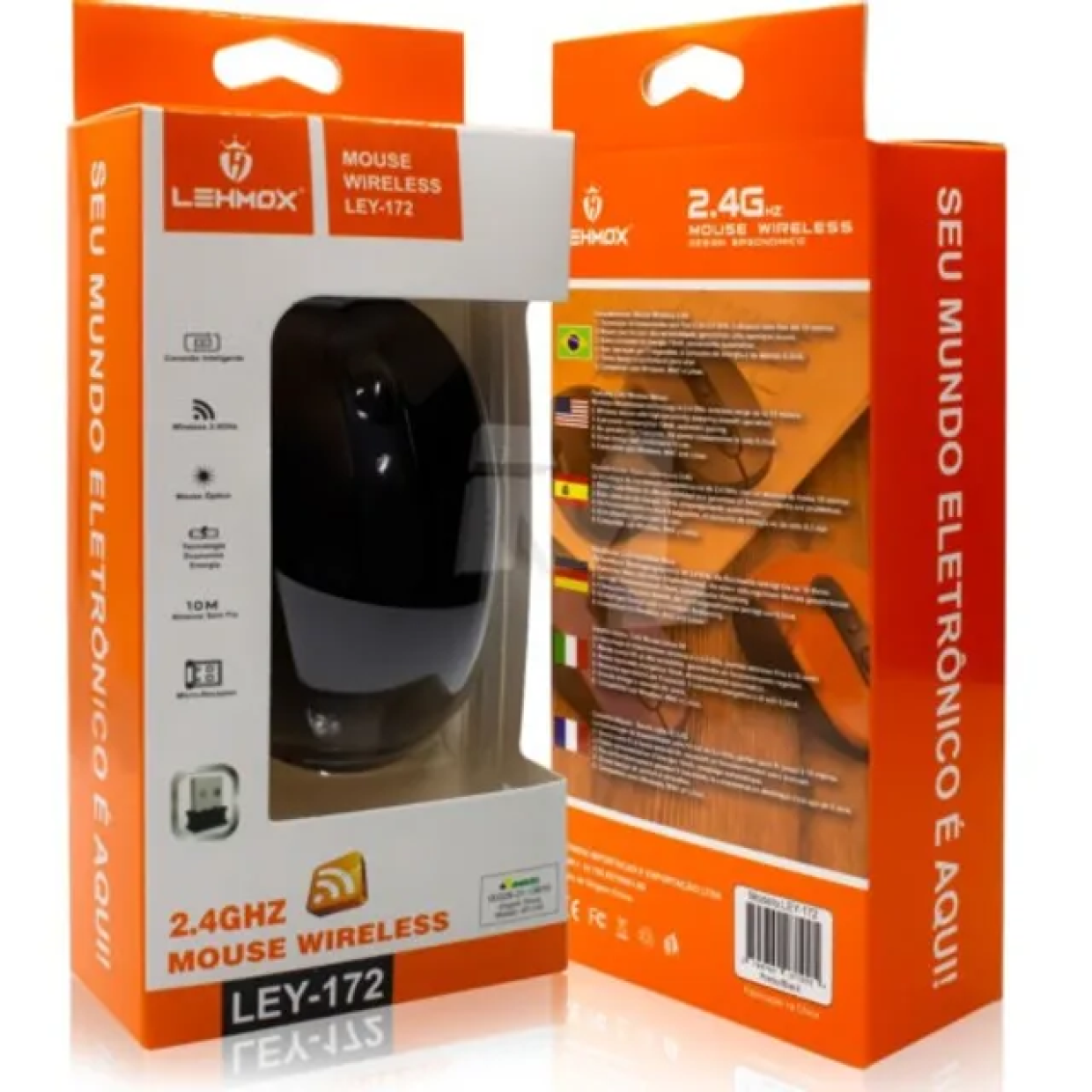 Mouse Sem Fio Lemox LEY-172 Wireless Nano Sem Fio 2.4Ghz Preto - Asqui ...