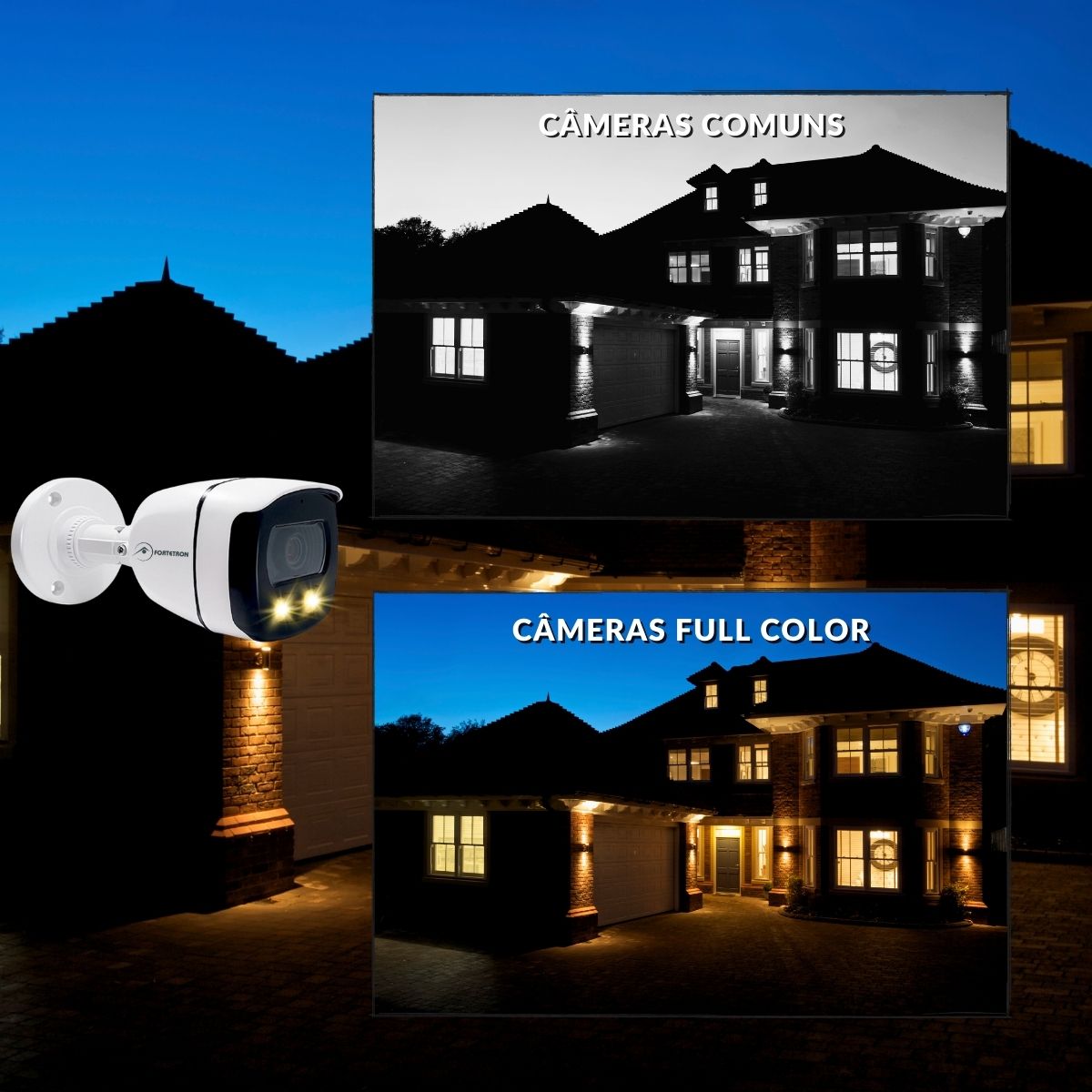 Cameras Bullet Full Color Imagem Full HD 1080P - Fortetron