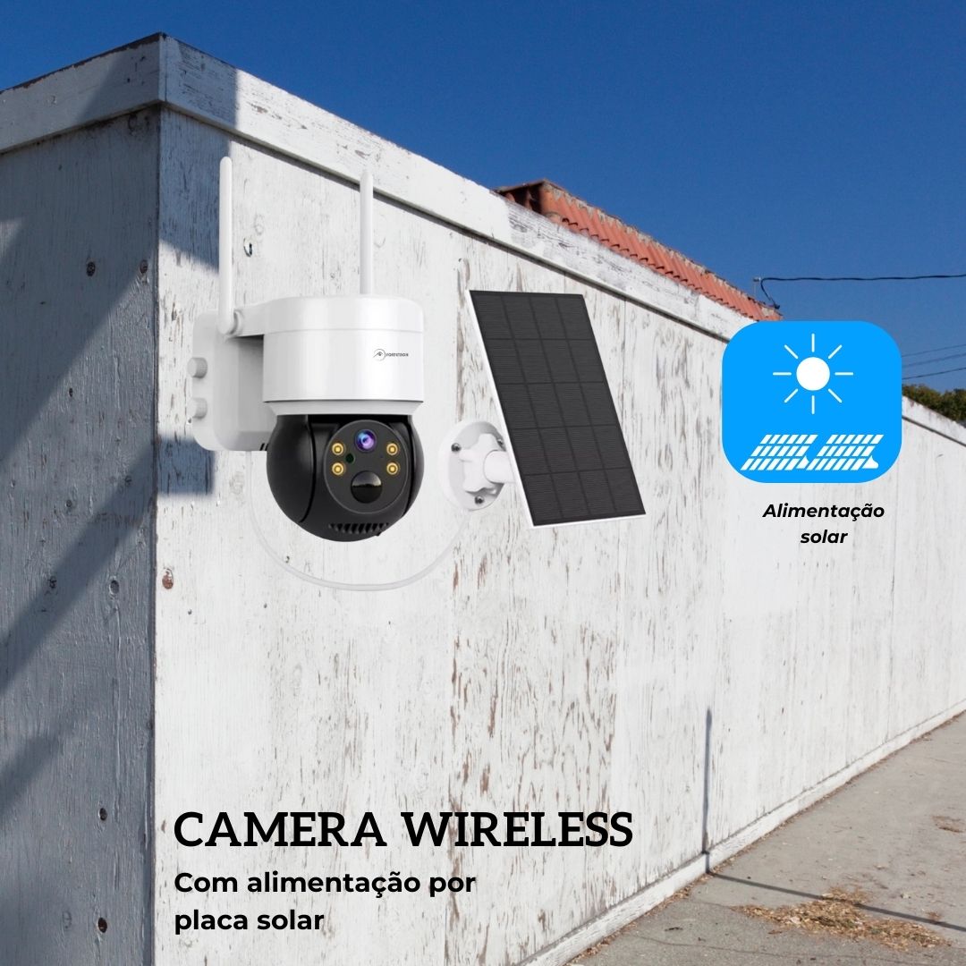 Camera Wifi Solar Full Hd Dome Energia Full Color - Fortetron