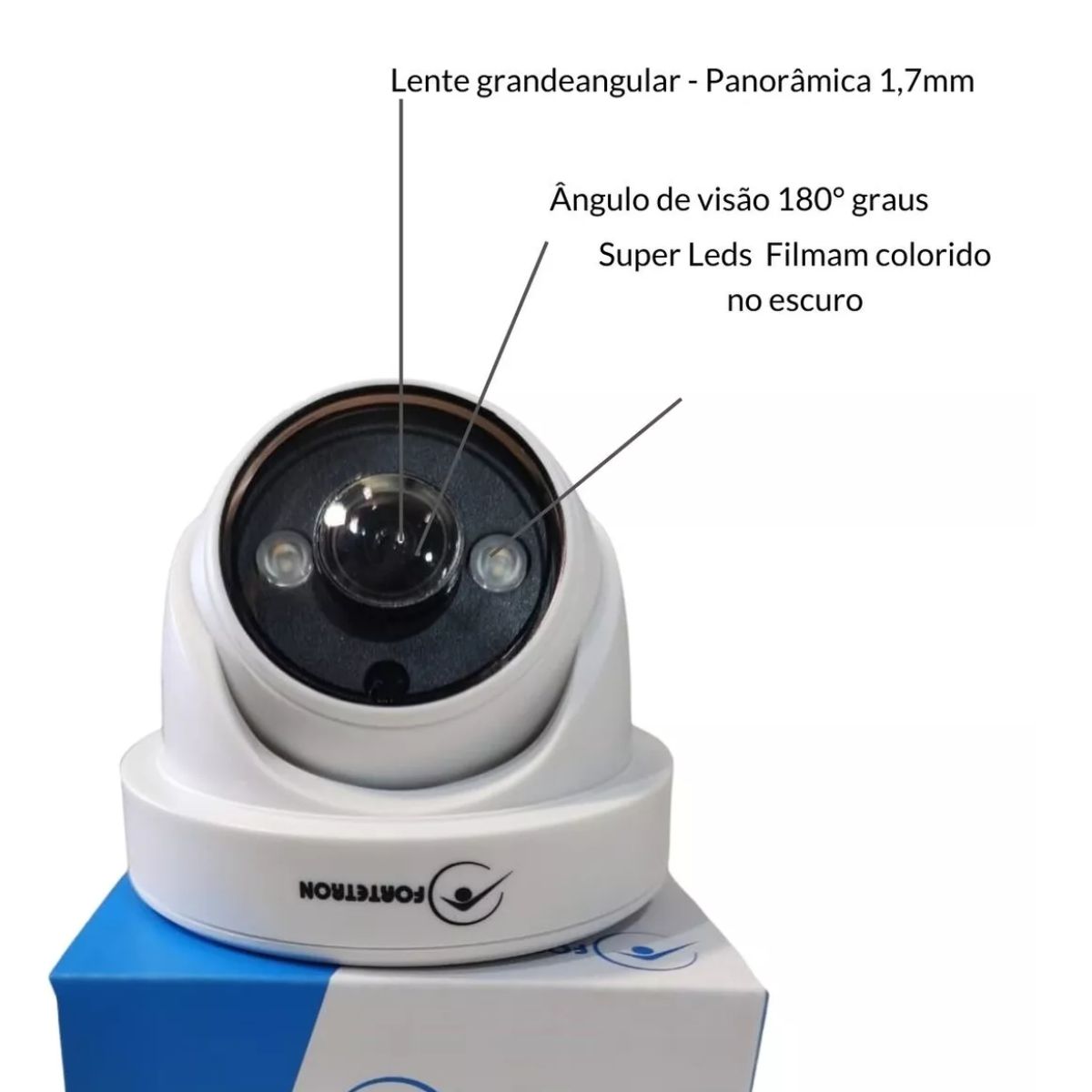 Câmera Segurança Dome Full Color Panorâmica Full Hd 1080p Ahd Tvi Lent ...