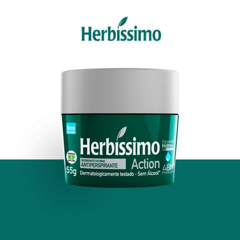 Desodorante Creme Antitranspirante Action Herbíssimo 55g - La Rosée ...
