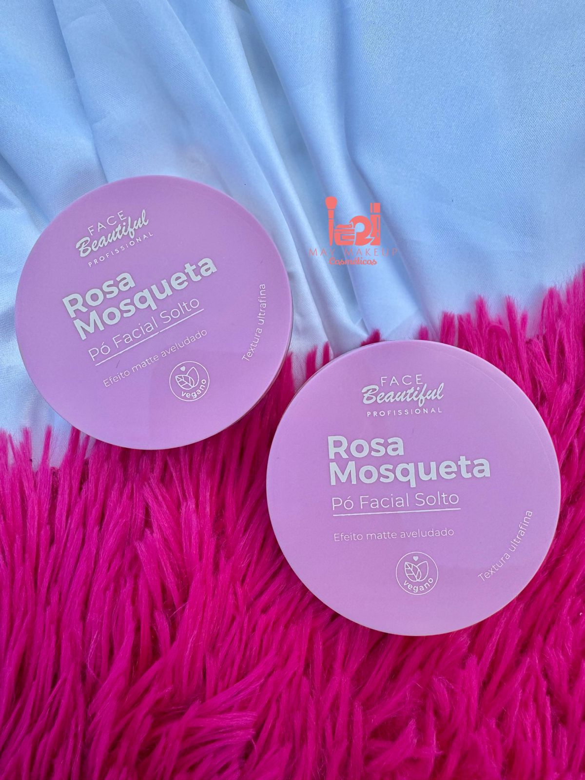 Pó facial Solto Rosa Mosqueta Face Beautiful - May Makeup Cosméticos