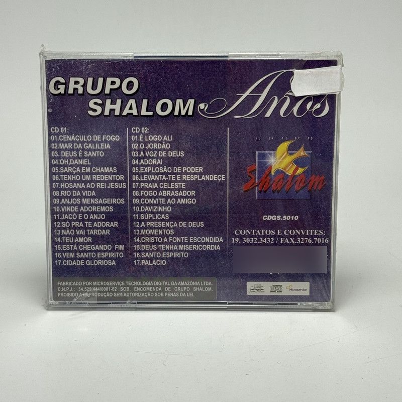 Cd Grupo Shalom - 25 Anos - Especial Cd Duplo - Original - Baú Musical