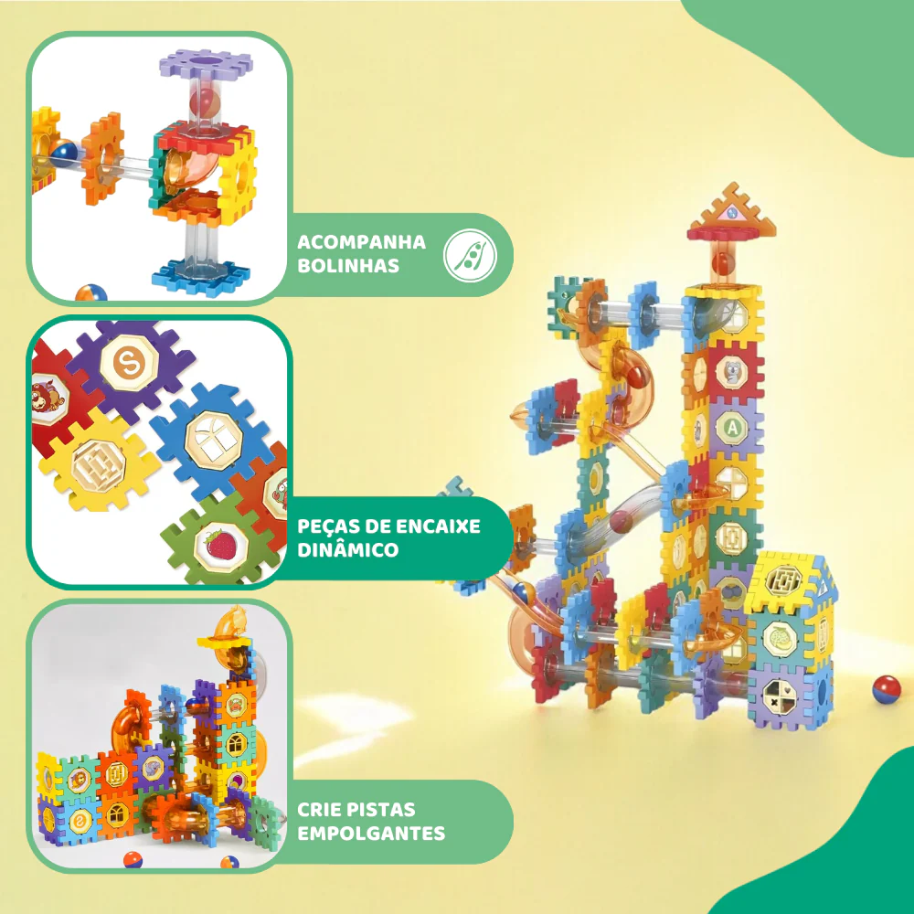 Pipeline Rolling Ball Building Blocks 49 peças - Optimus Robótica