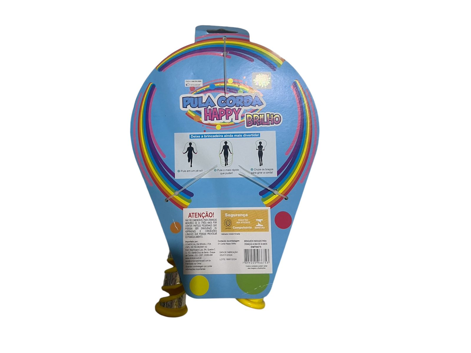 Pula Corda Infantil Happy Brilho 2m Dmt6675 Dm Toys Cor amarelo ...