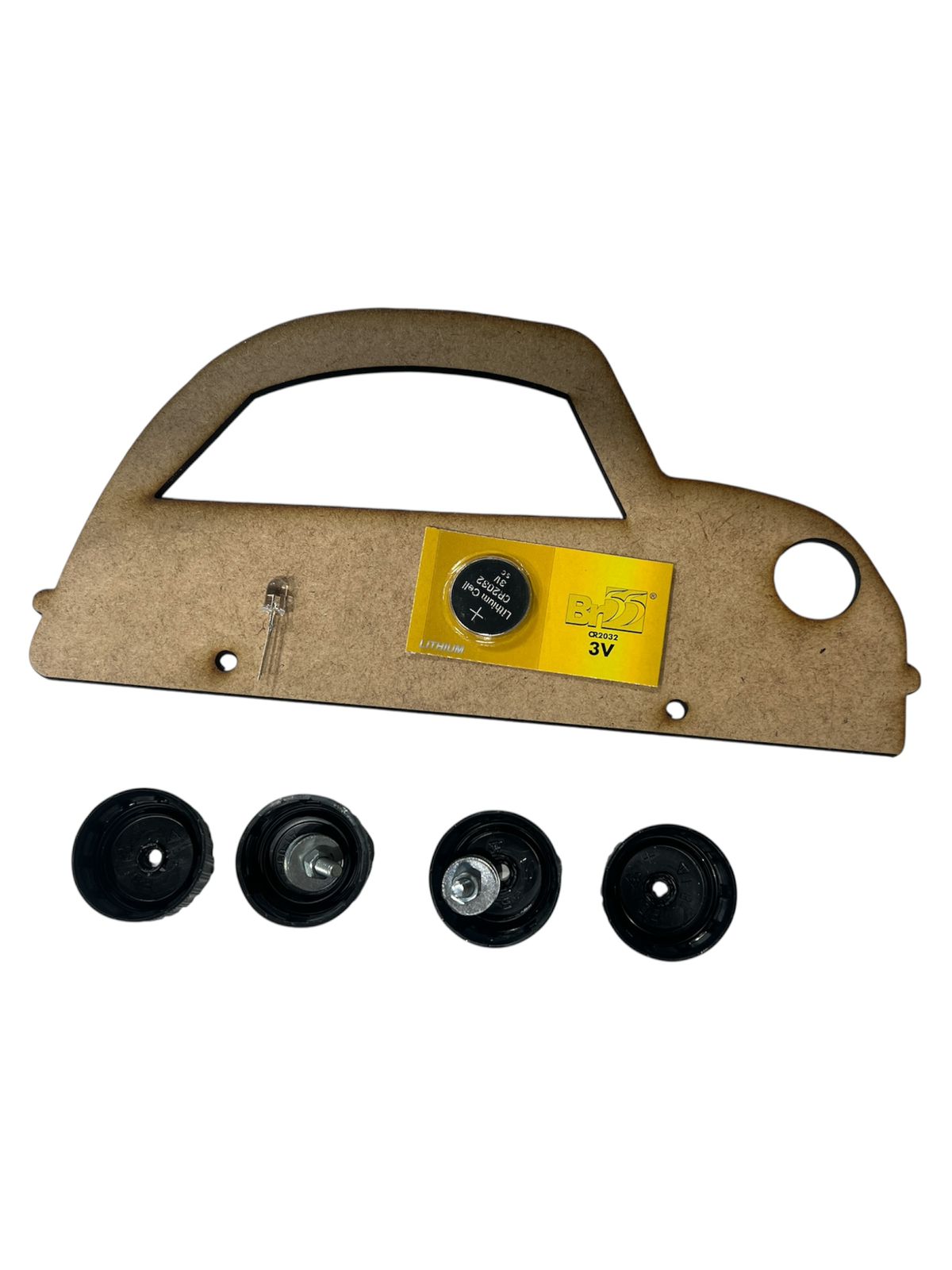 Carro MDF maker com parafusos e porcas - Optimus Robótica